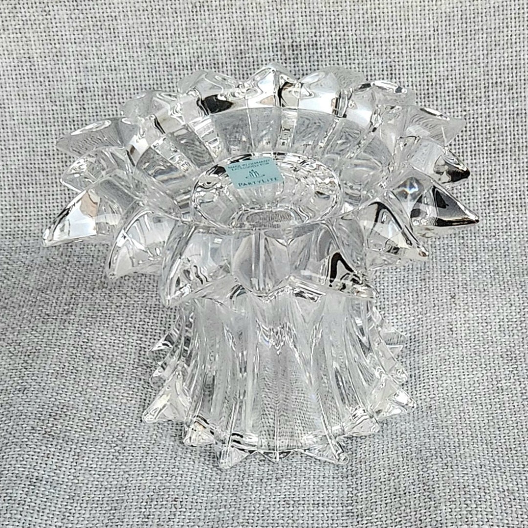 Partylite Aurora Reversible Lead Crystal Pillar Candle Holder - Etsy