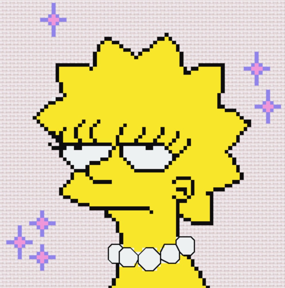 Bored Lisa Simpson Cross Stitch PDF Pattern - Etsy