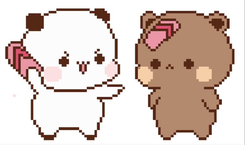 Angry Bubu Throwing Flip Flop at Dudu Cross Stitch PDF Download - Etsy