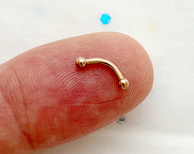 Titanium Tiger Eye Curved Barbell: Bronze Anodized Rook Eyebrow ...