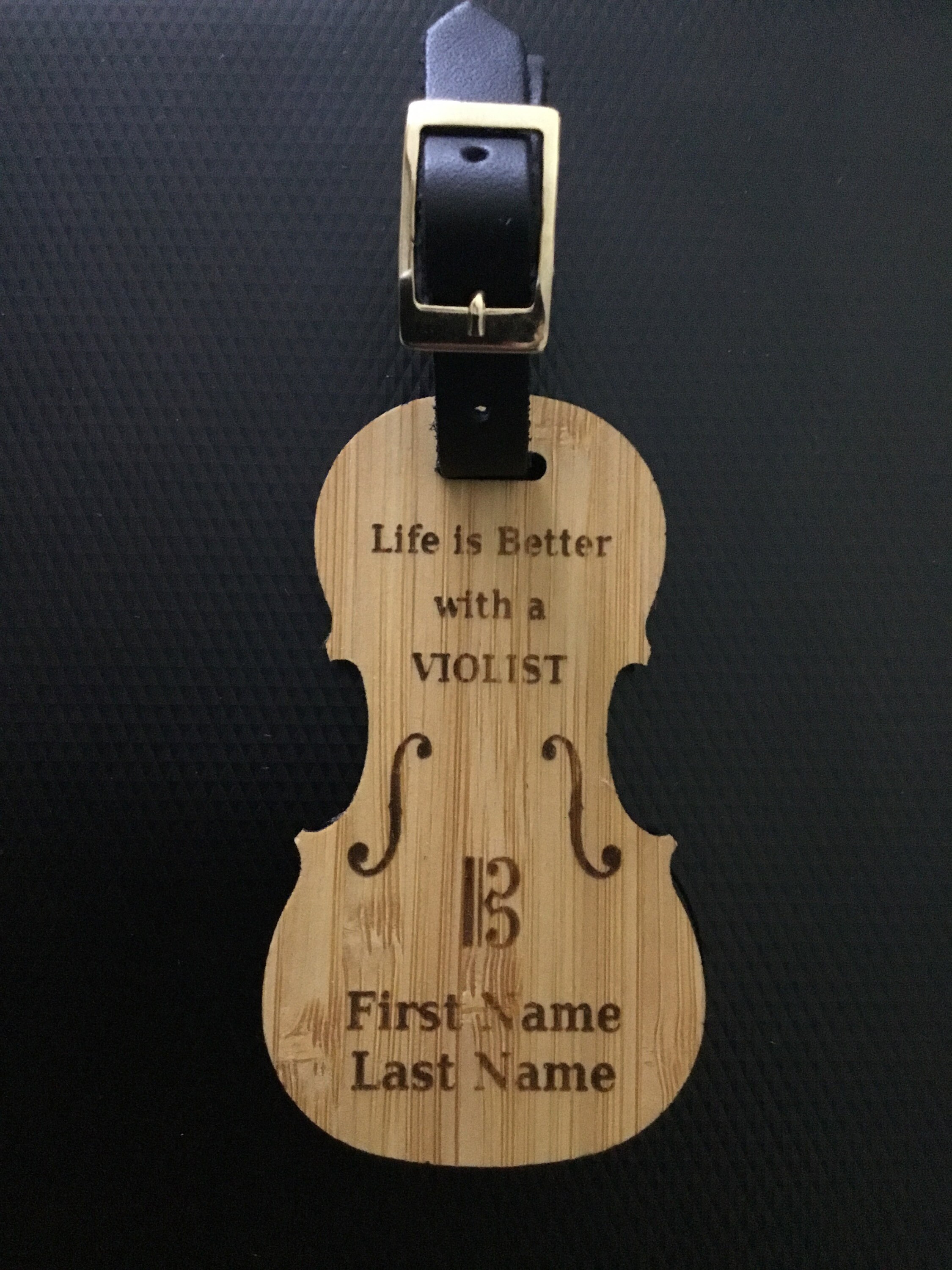 Instrument Case Tag, Personalized - Bamboo, Violin / Viola / Cello ...