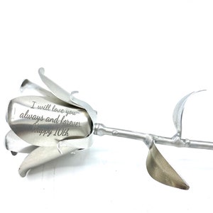 Bare Aluminum Metal Rose With Custom Engraving - Etsy