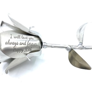 Bare Aluminum Metal Rose With Custom Engraving | Etsy