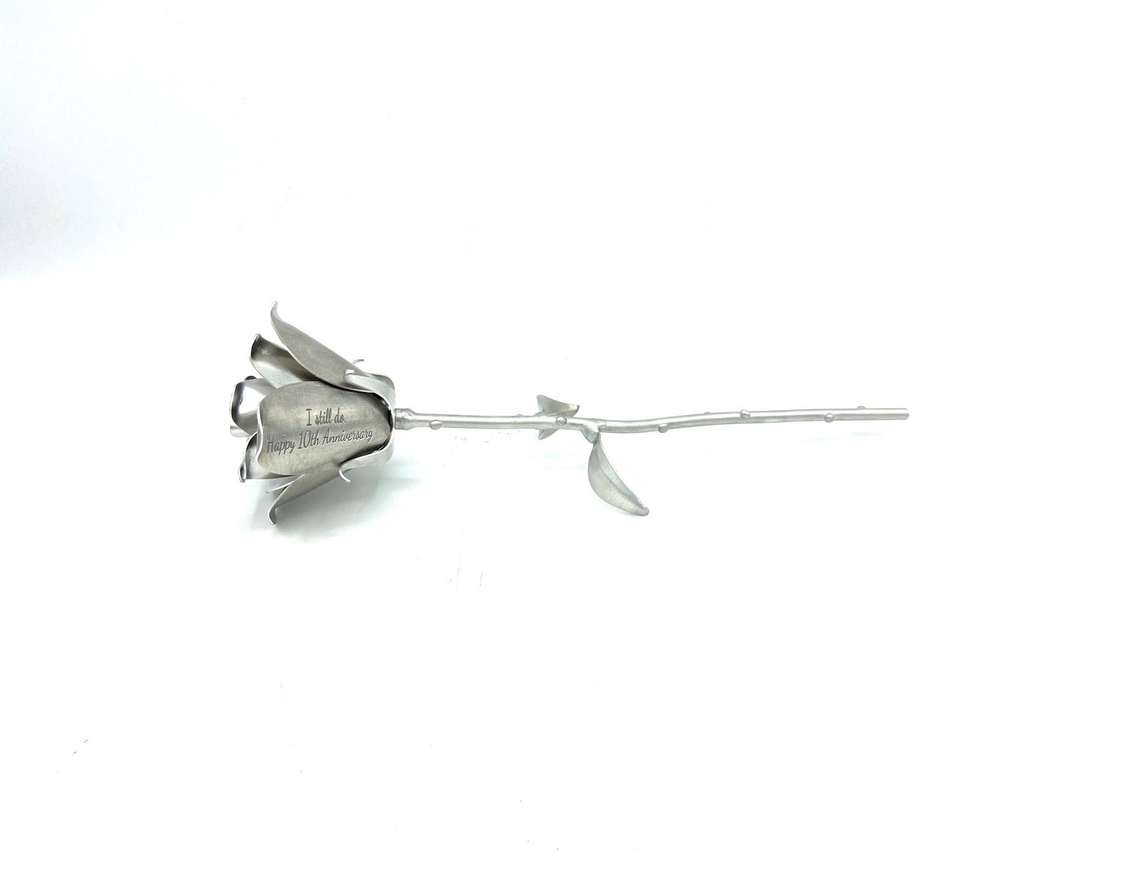 Bare Aluminum Metal Rose With Custom Engraving - Etsy