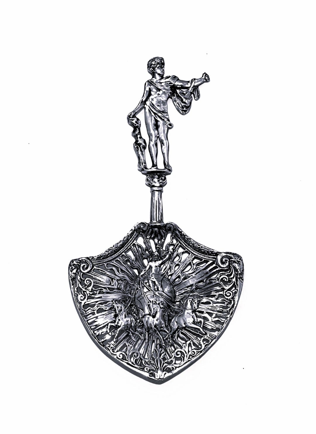 Antique German Hanau Silver Bonbon Spoon Decorated With Apollo ...