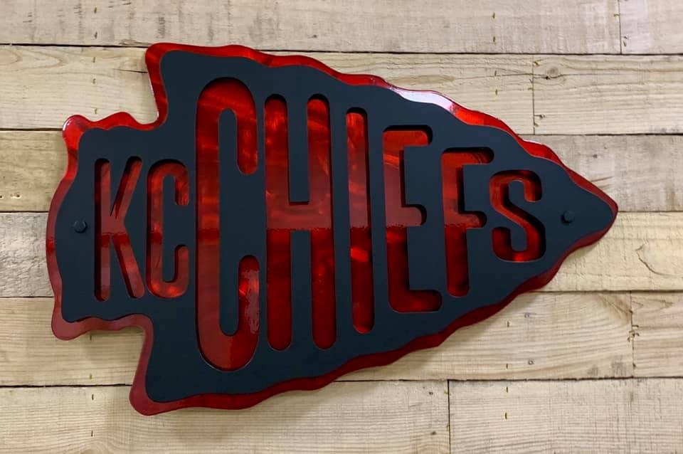 KC Chiefs Custom Football Sign for Sports Fans for Him for Man Cave ...