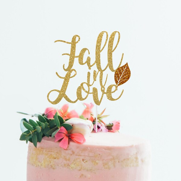Fall in Love Wedding Cake Topper - Etsy