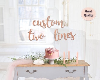 Custom Banner Personalized Banner Two Lines for Long Text - Etsy