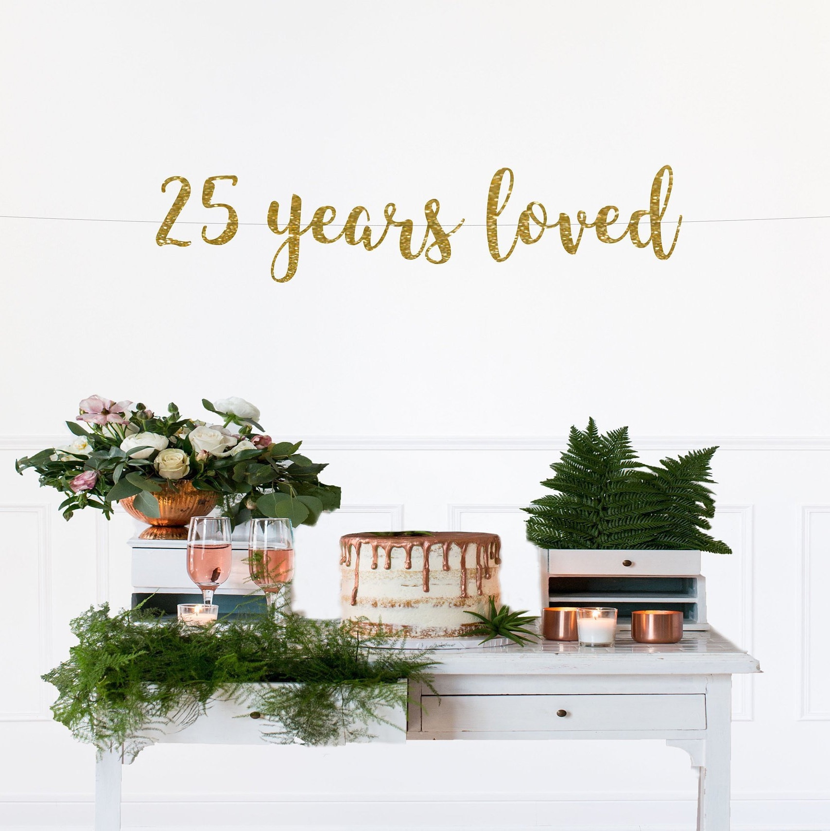 25 Years Loved Banner 25 Years Blessed Banner 25th Birthday - Etsy