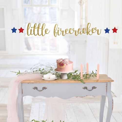Little Firecracker Banner Little Firecracker Decorations 4th - Etsy