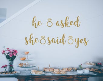 She Said Yes Banner - Etsy