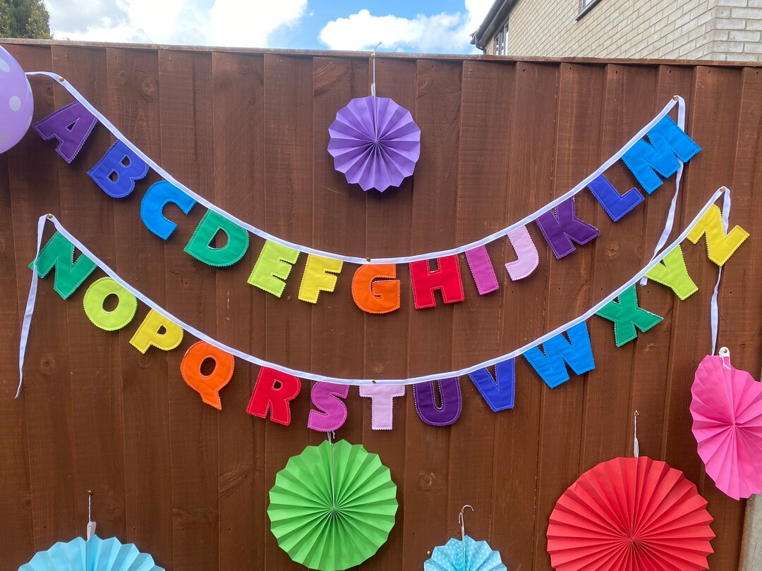 Rainbow Alphabet Fabric Banner - Etsy