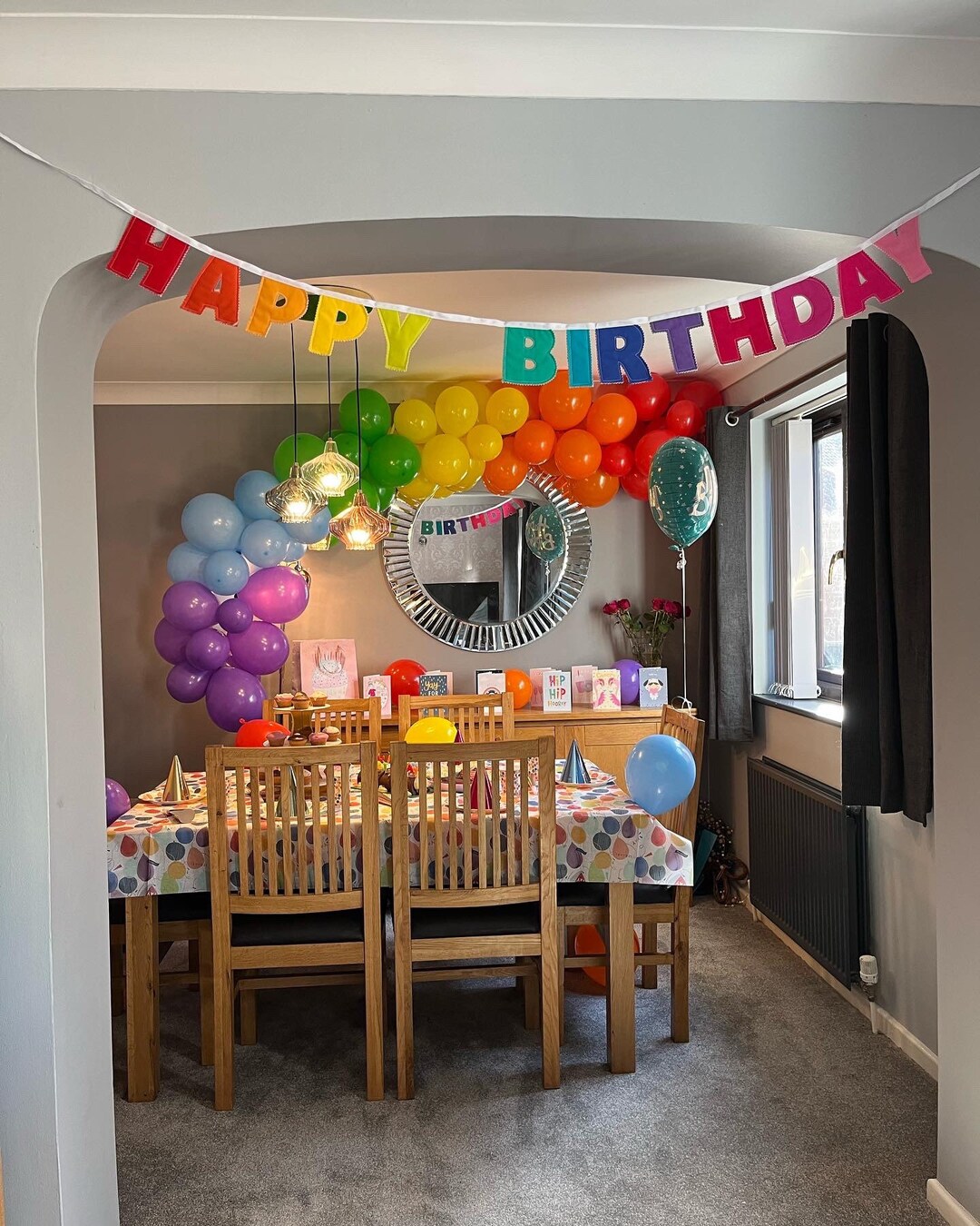 Rainbow Bright Happy Birthday Fabric Bunting/ Garland - Etsy