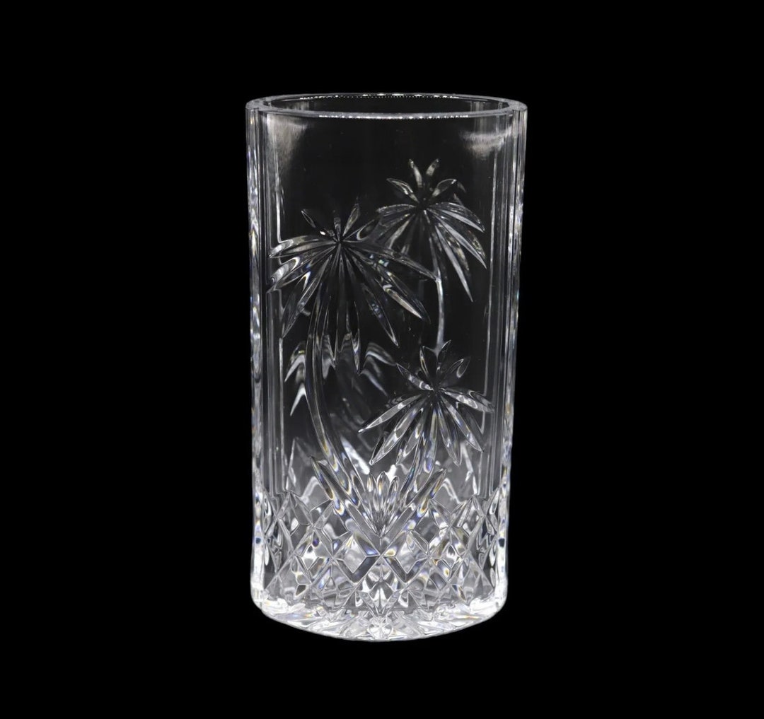 Waterford Crystal “palm Tree” 8” Oval Vase - Etsy