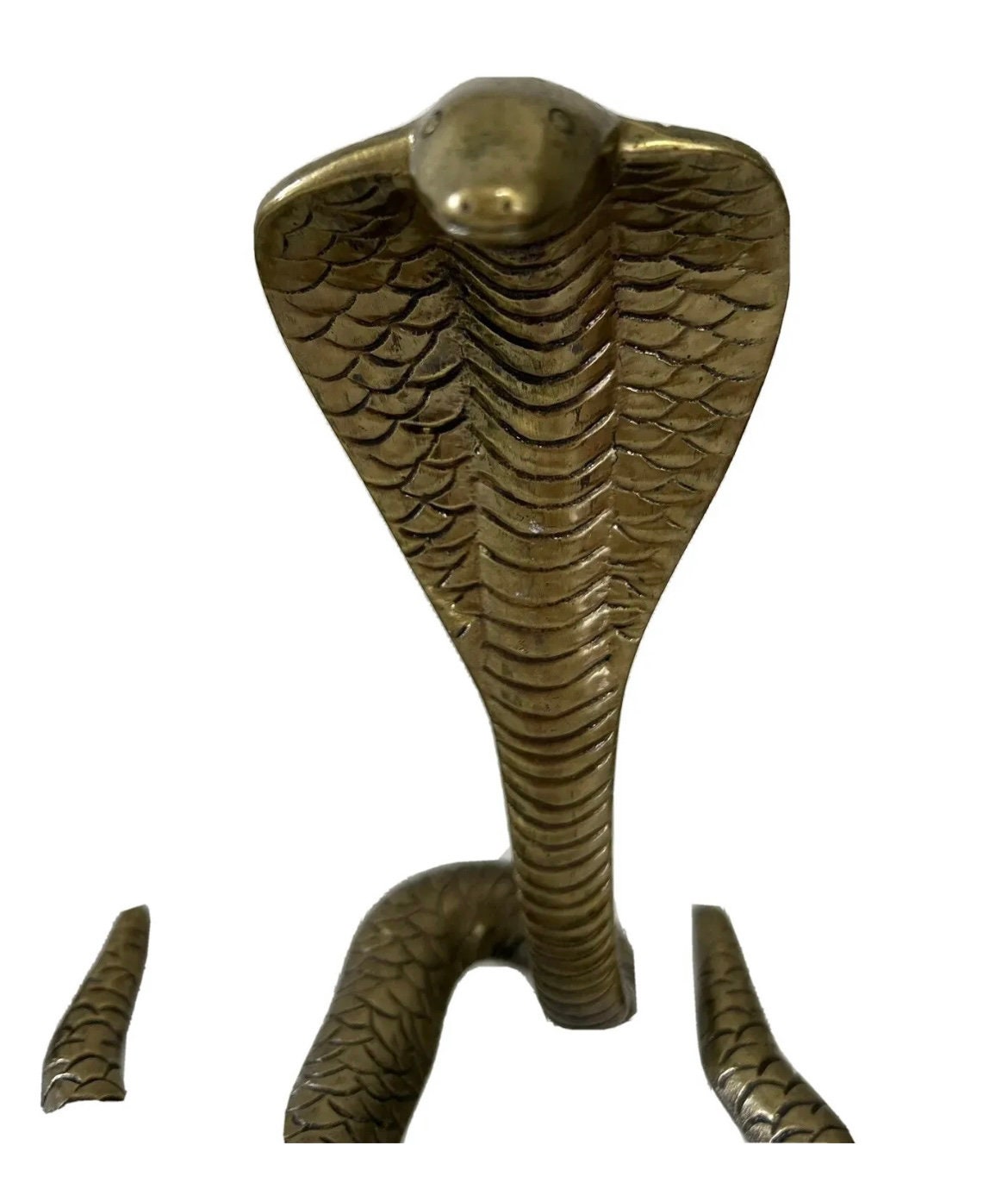 Pair Vintage King Cobra Snakes Snake Statue Figurine Patina Coiled ...