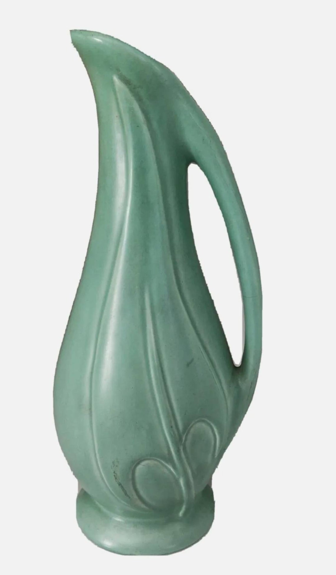 Mccoy Pottery Art Nouveau Art Deco Mint Green Leaf Vase 1940 Vintage - Etsy