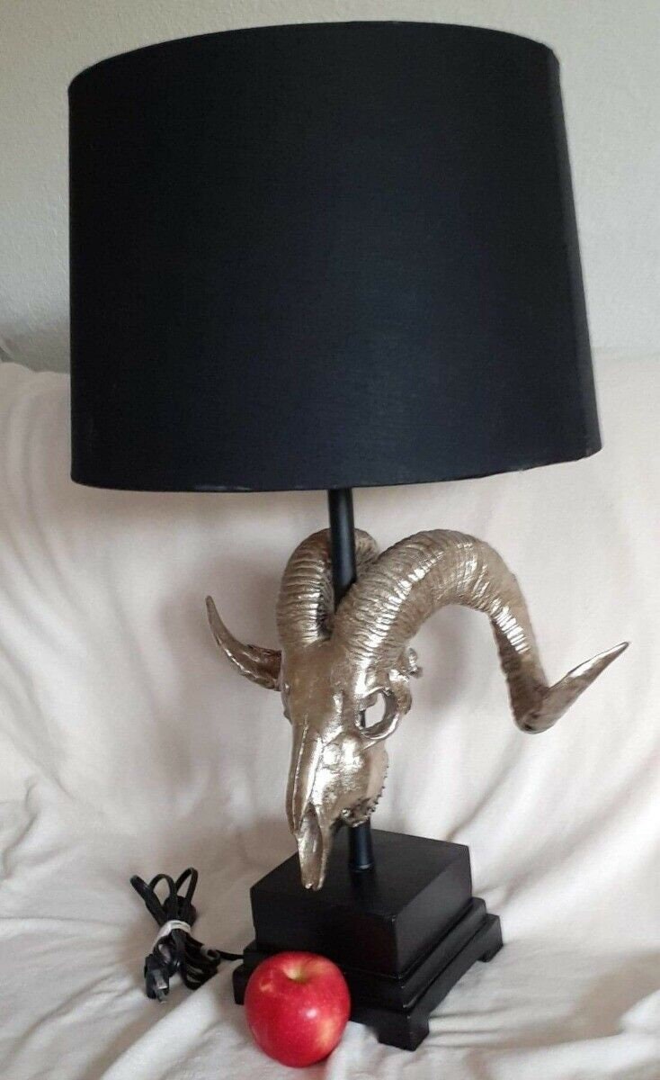 Gilded Ram Skull Lamp Gold | Etsy