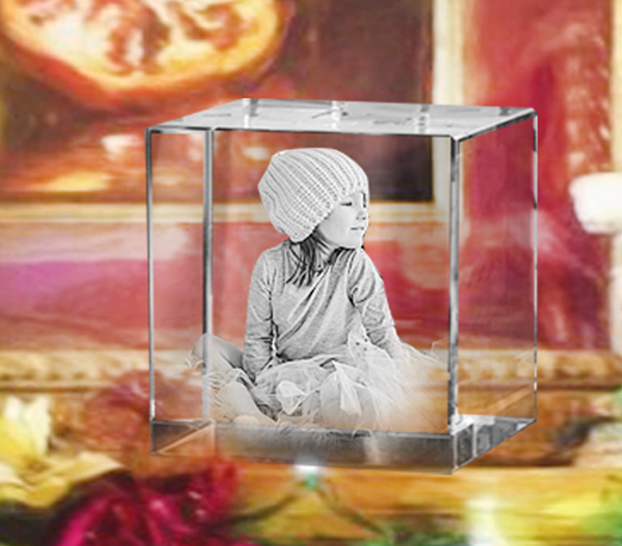 Laser Engraved Photo Crystal 3D Photo Crystal Cube 3D Photo - Etsy