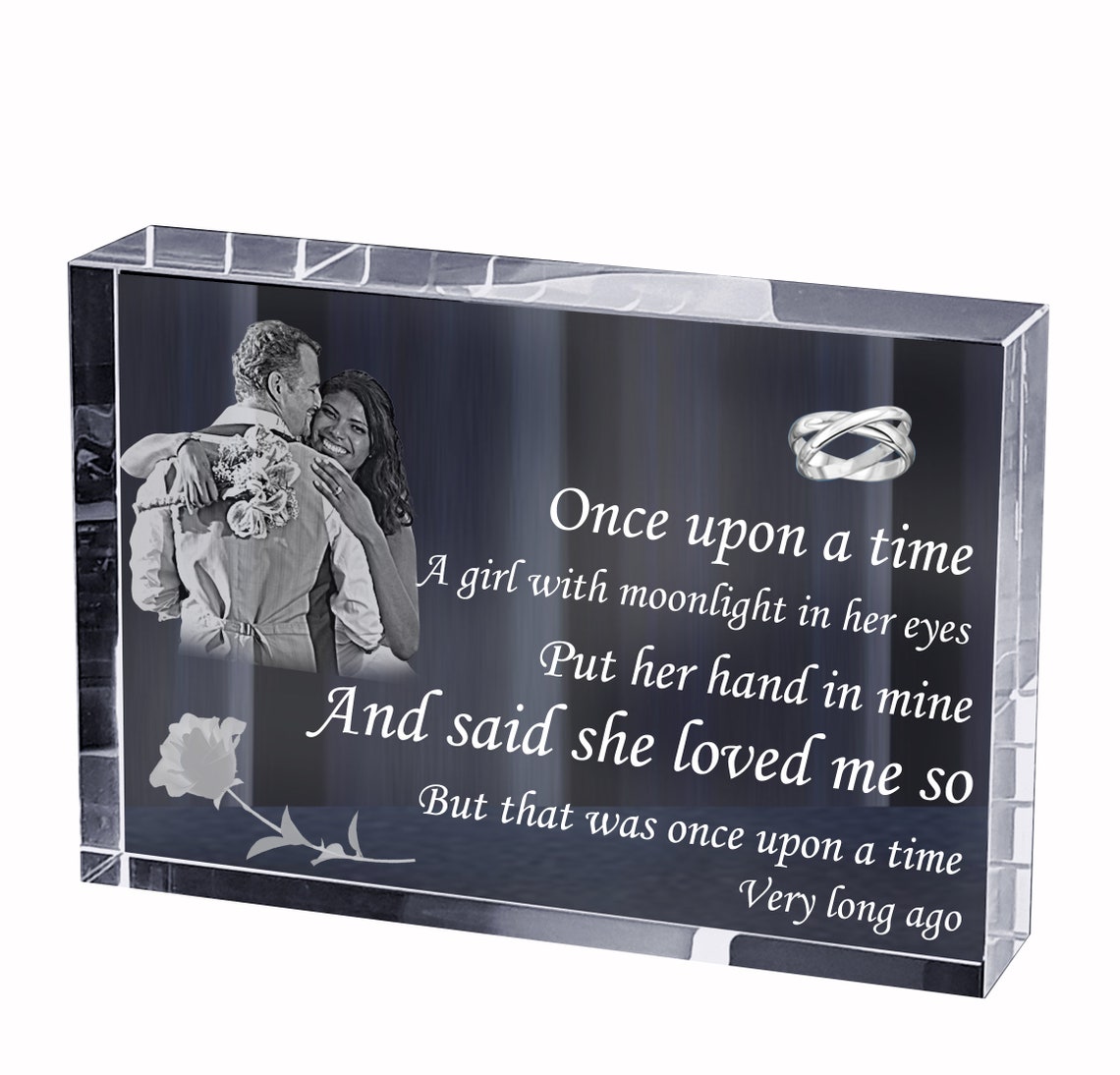 Personalized Laser Engraved Glass Photo Block Custom Etched - Etsy UK