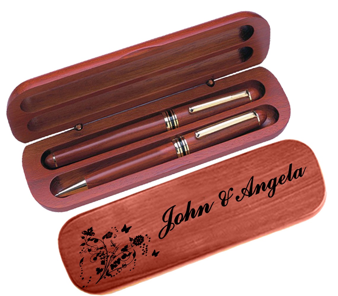 Personalized Laser Engraved Wooden Pen Set Fountain Pen - Etsy UK