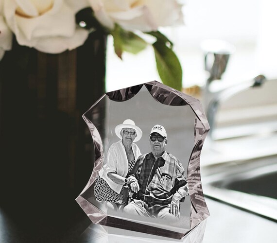 2D Photo Crystal Engraving Crystal Block Engraved with | Etsy