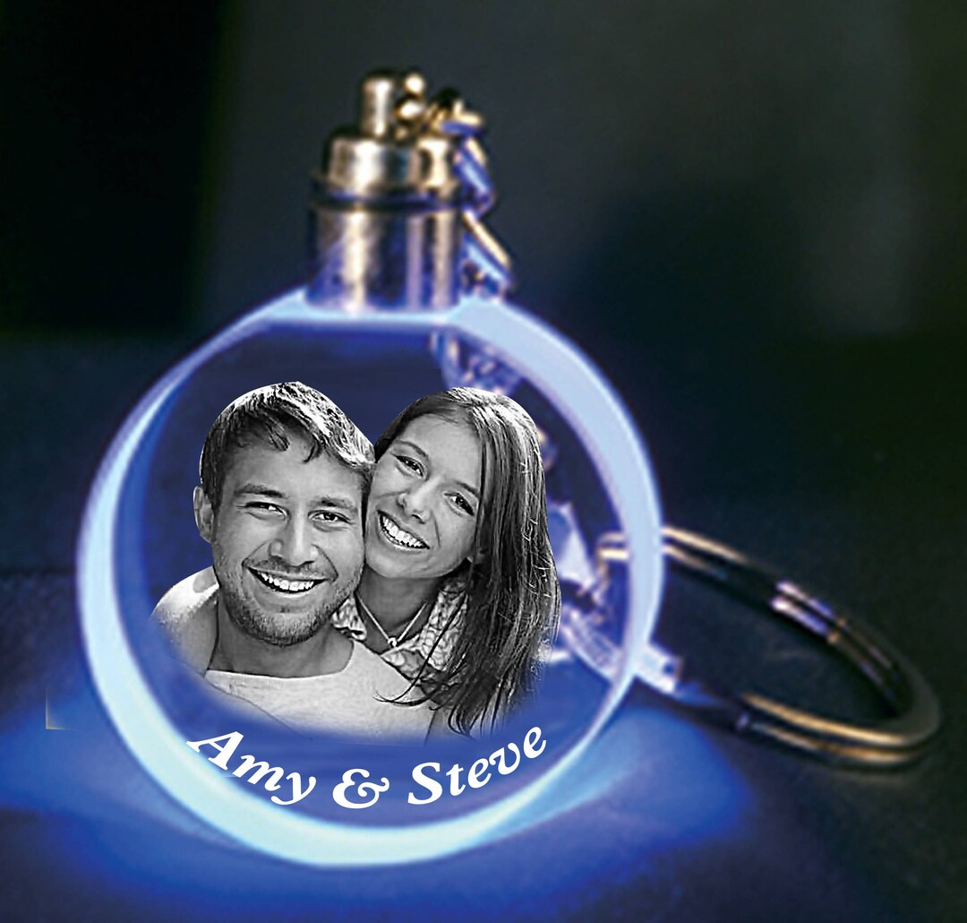 Custom Glass Keychain / Personalized Gift Your Picture and Text ...