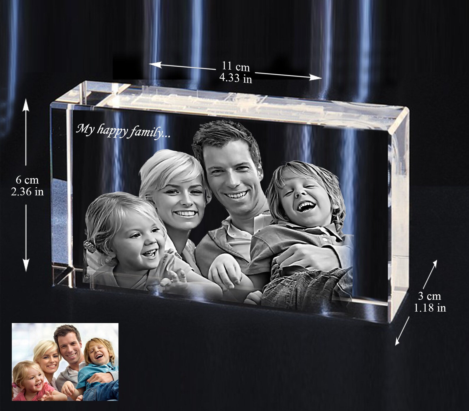 Personalized Laser Engraved Glass Photo Block Laser Engraved - Etsy