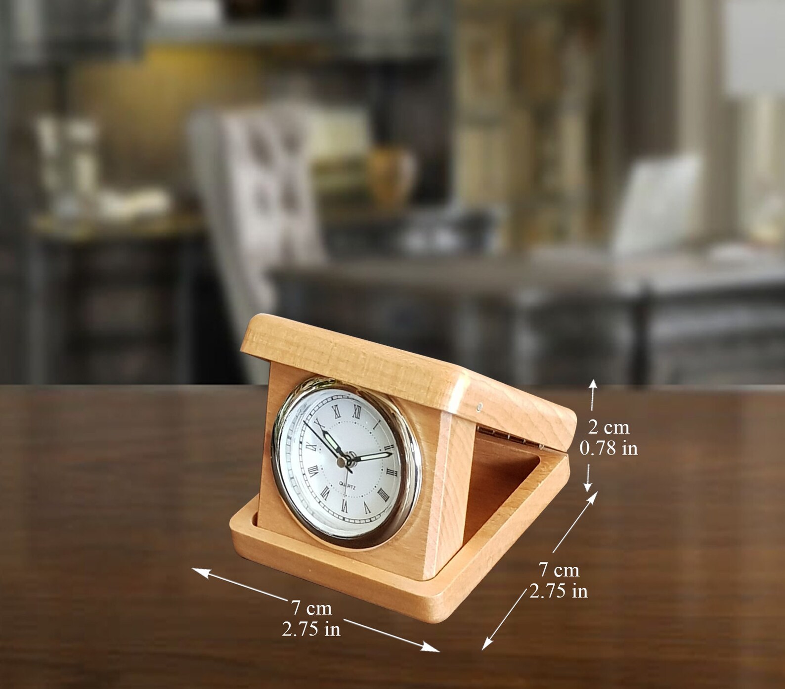 Personalized Laser Engraved Wooden Travel Alarm Clock Custom - Etsy UK