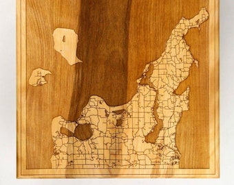 Wooden Michigan Map - Etsy