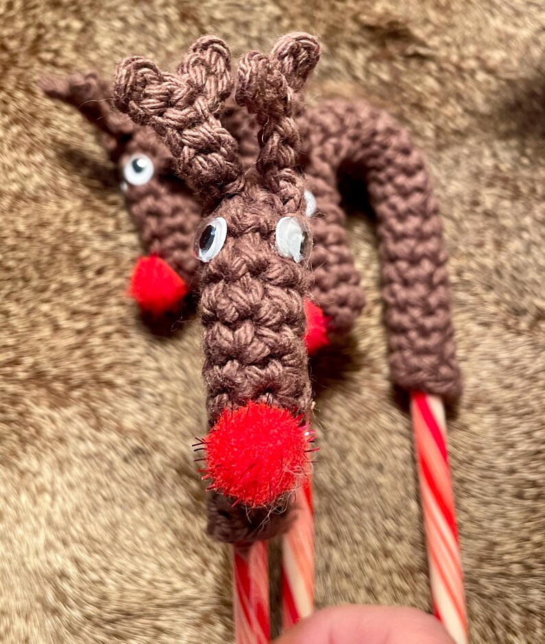 Reindeer Candy Cane Holder, Christmas Ornament, Stocking Stuffer, Gift ...
