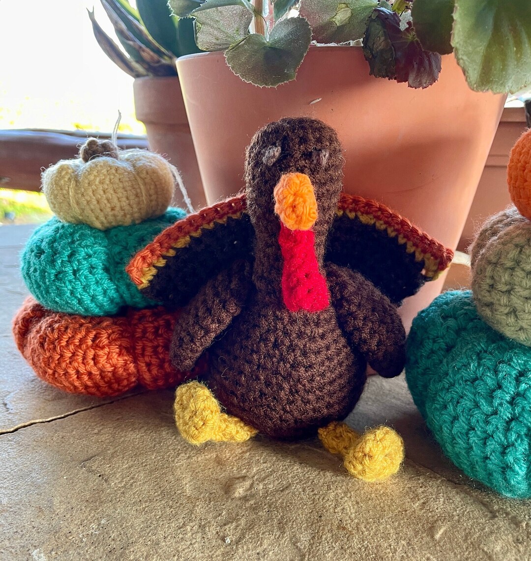 Turkey Decor, Crochet Amigurumi Stuffed Turkey, Thanksgiving ...