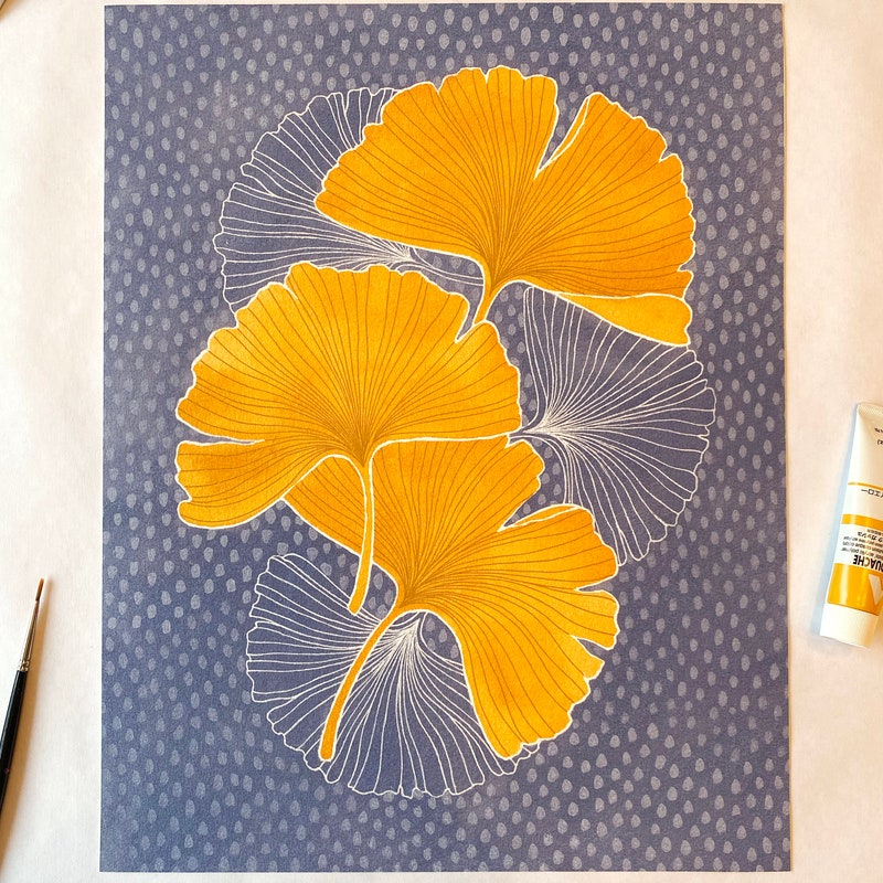 Gingko Leaf Print - Etsy