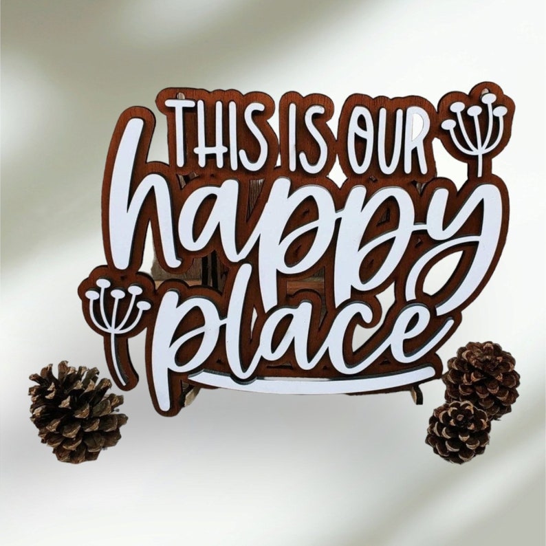 Raised Lettering Our Happy Place Sign - Etsy