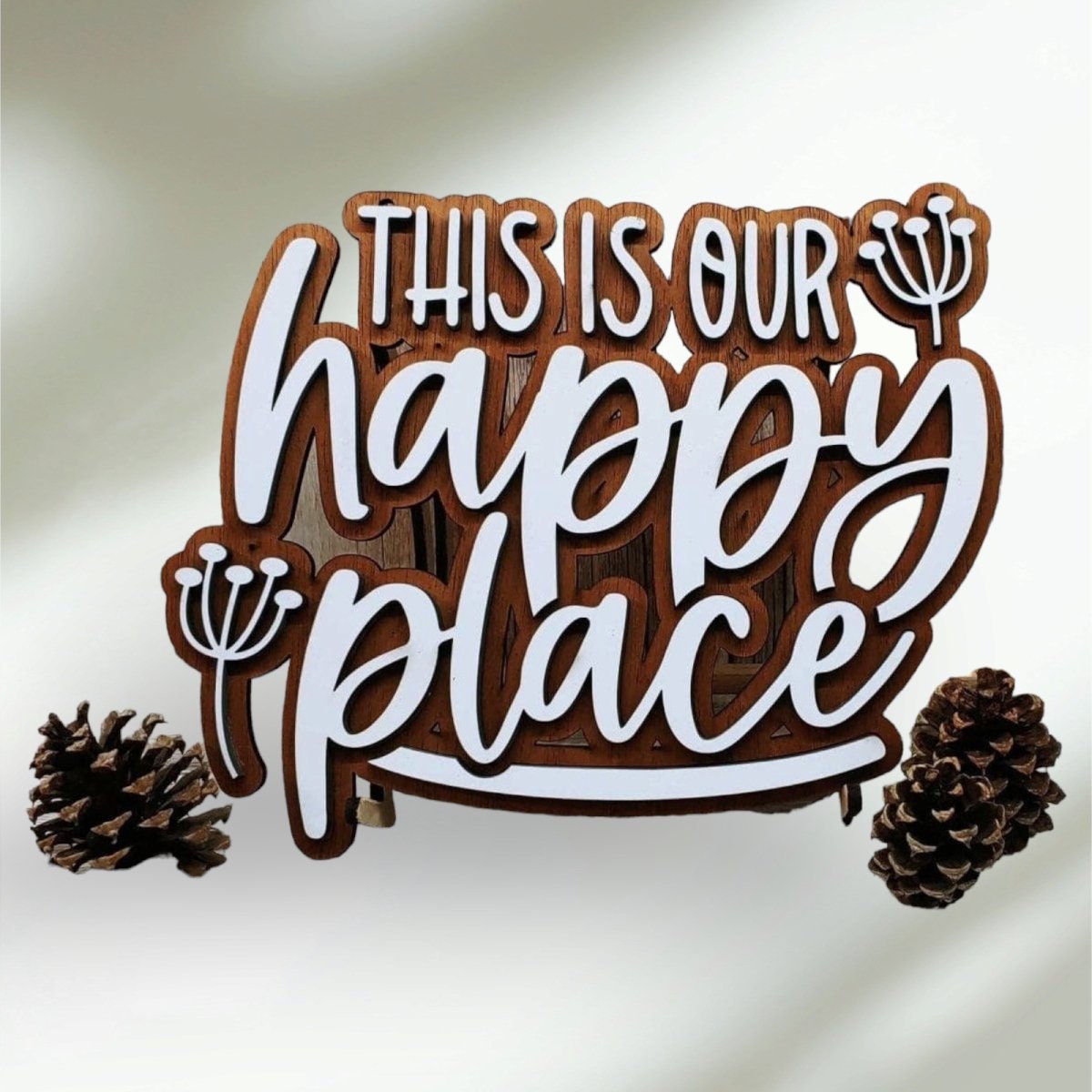 Raised Lettering Our Happy Place Sign - Etsy