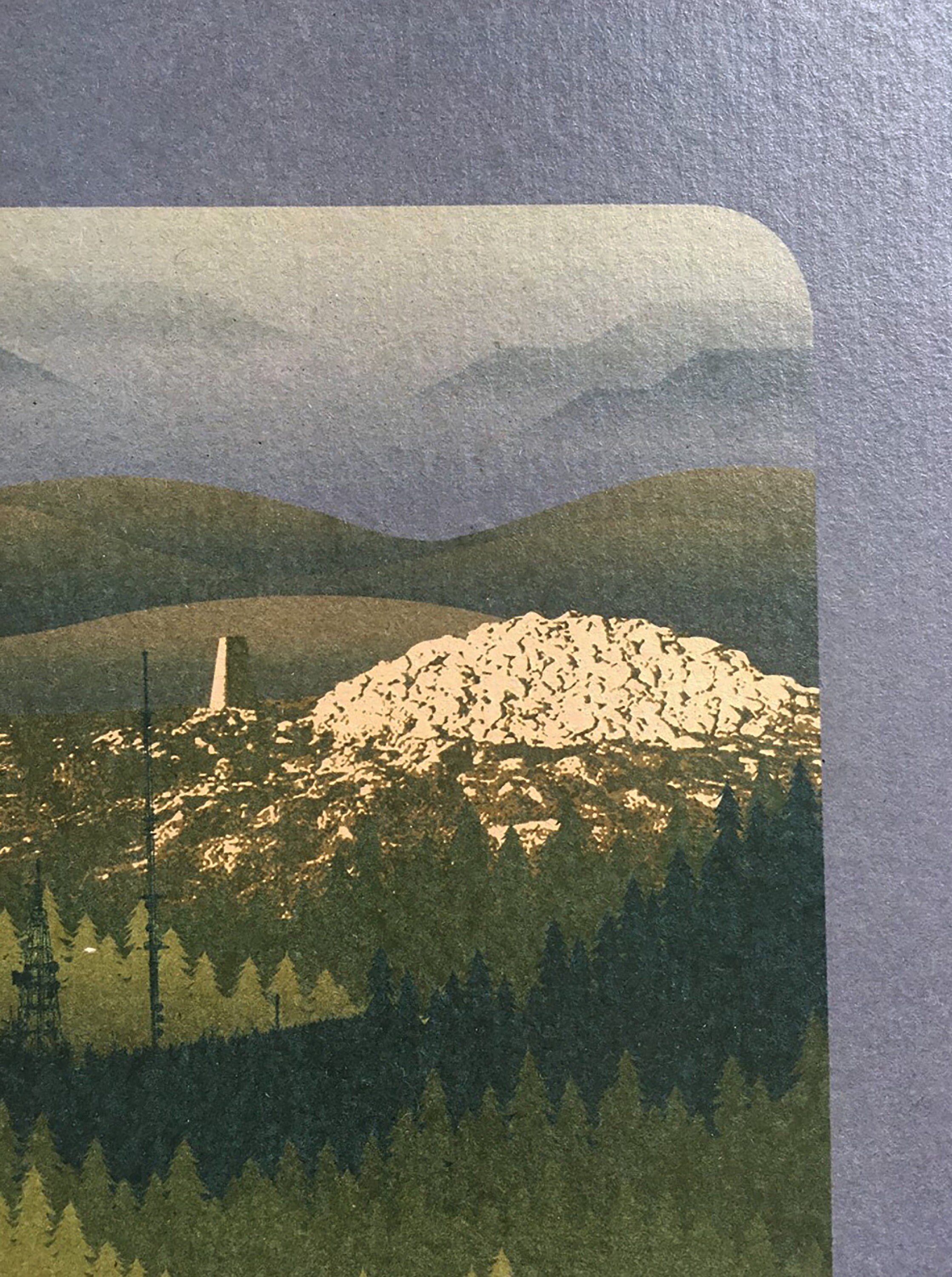 Three Rock Mountain Limited Edition A4 Print on 300gsm Grey - Etsy UK