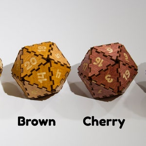 Classic JUMBO Wood D20 Dice for Rpgs - Etsy