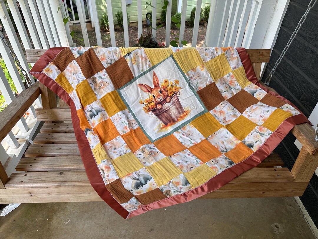 Bunny in Bucket Baby Blanket Quilt - Etsy