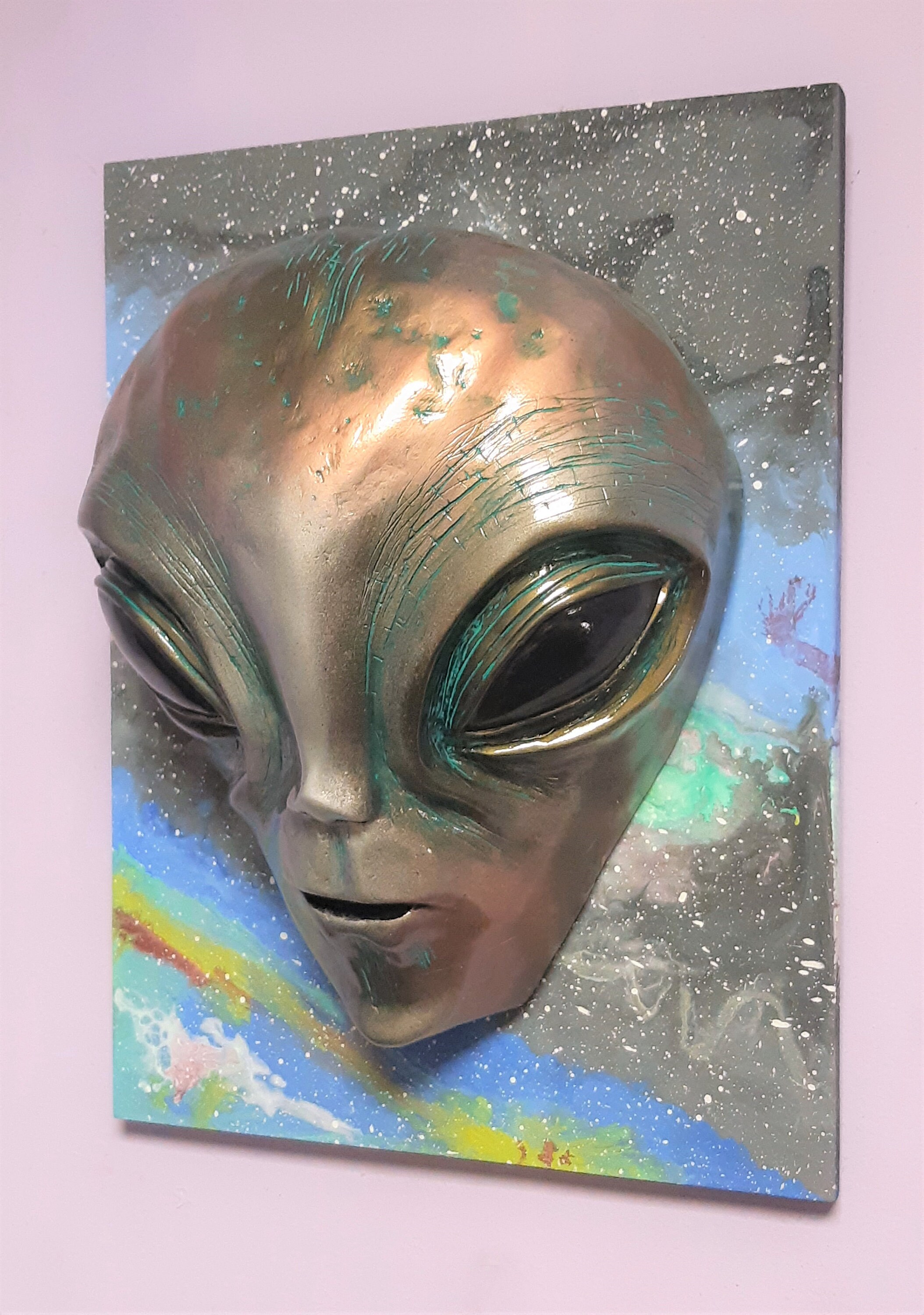 Alien hoofd decor kunst Alien muur decor Sci Fi Fantasy | Etsy
