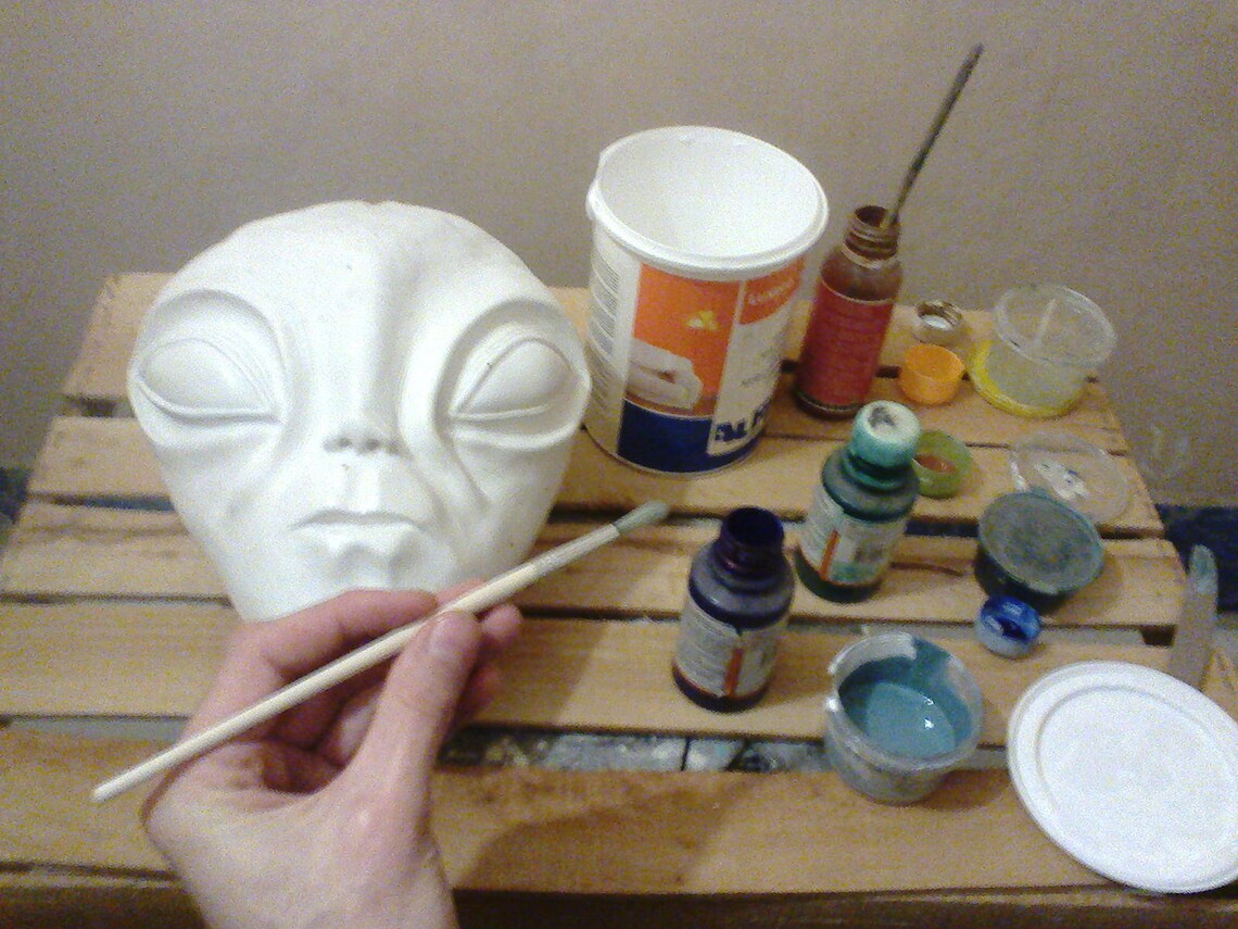 Alien decor Alien head sculpture Alien sci fi figurine art | Etsy