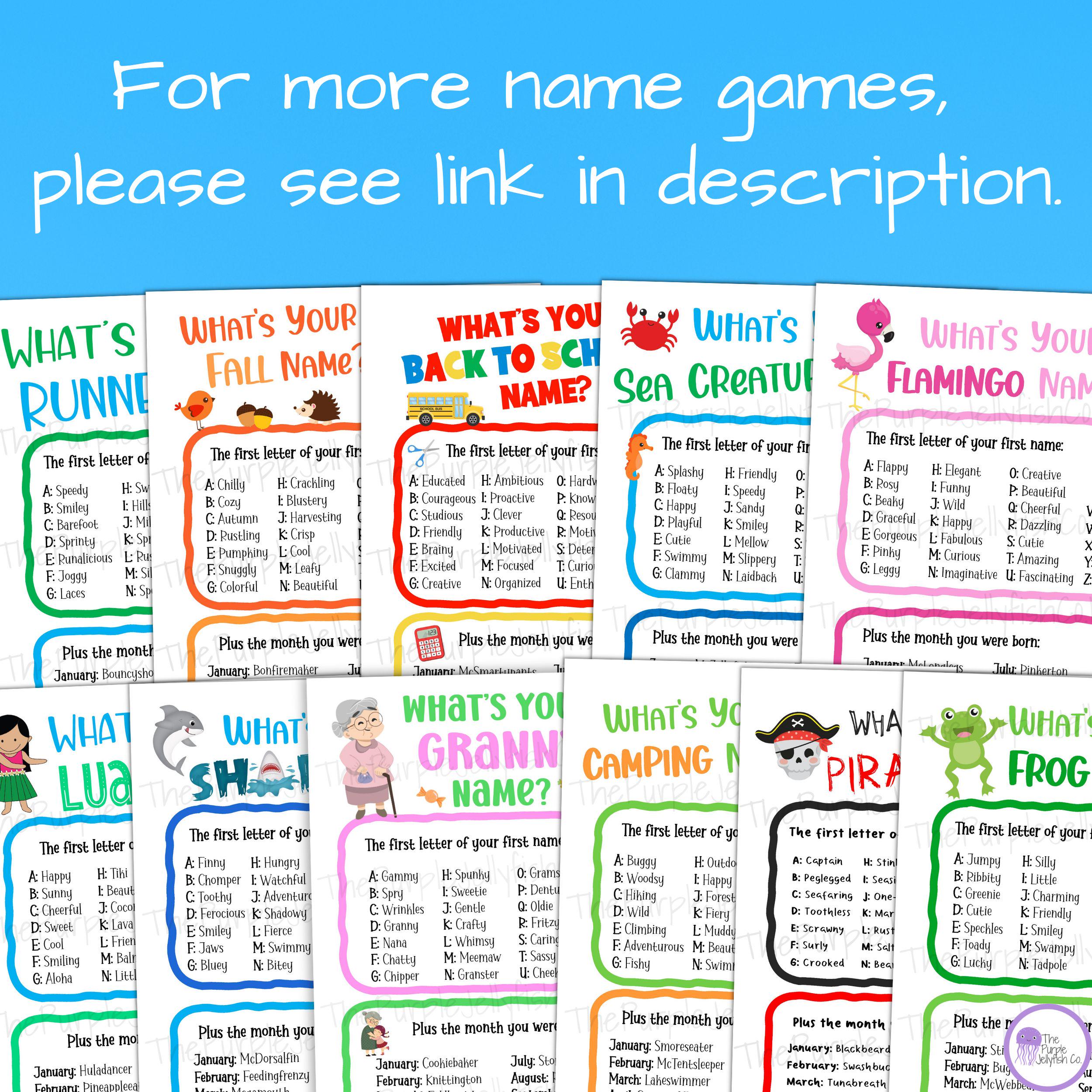 What's Your Spring Name Game Sign + Name Tags, Spring Game Printable ...