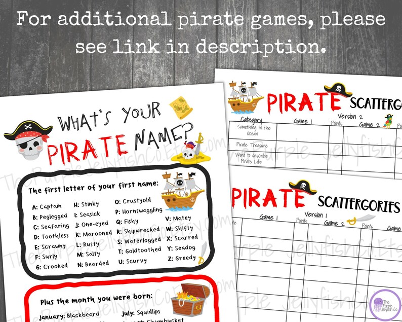 Pirate Scattergories, Pirate Activity for Kids, Pirate Game, Pirate ...