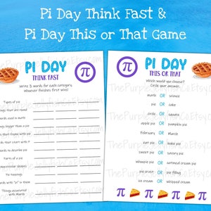 Pi Day Activities for Kids & Adults, Printable Pi Day Games, Math ...