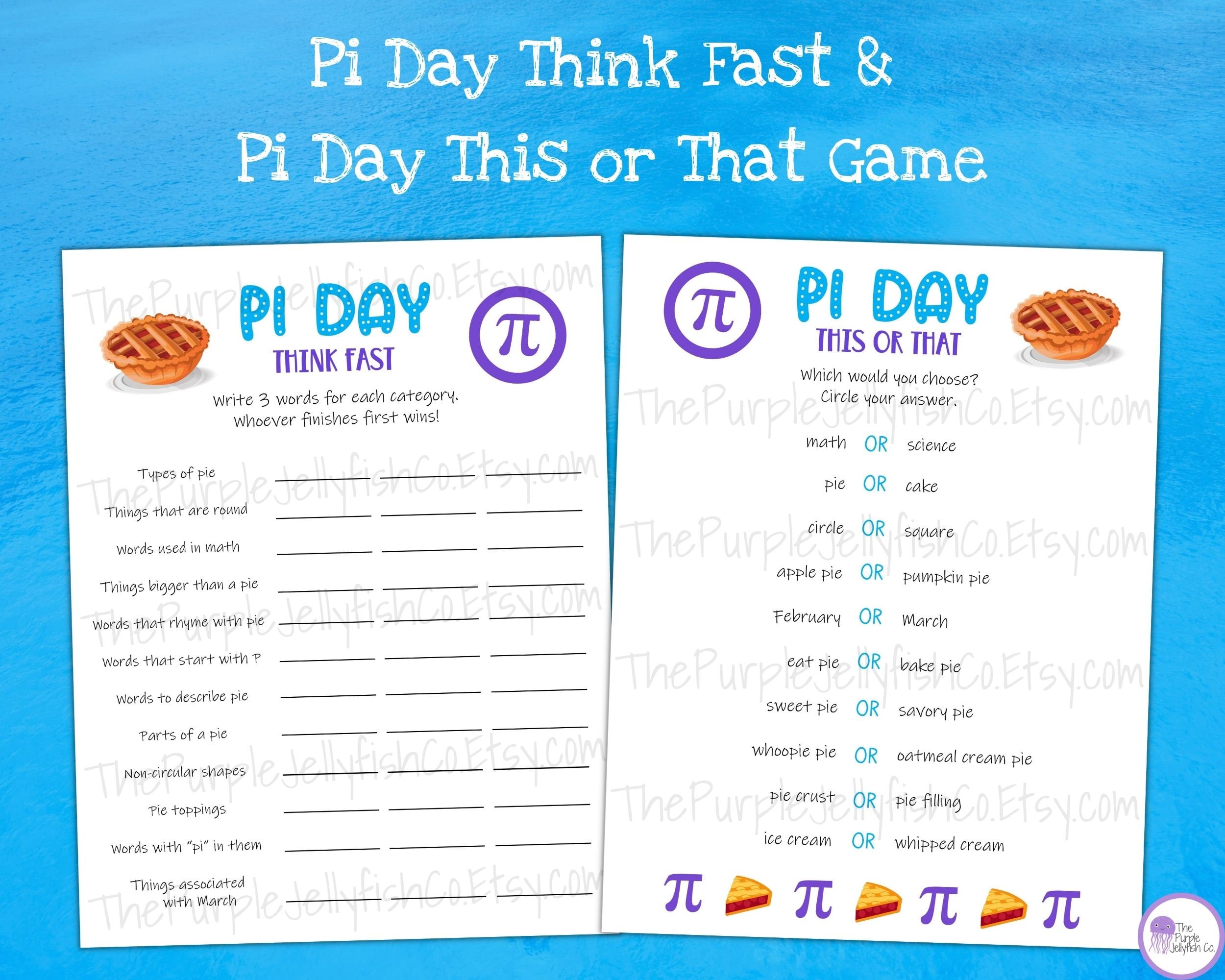 Pi Day Activities for Kids & Adults, Printable Pi Day Games, Math ...
