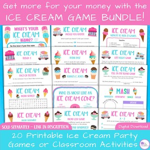 Ice Cream Party Game Printable Would You Rather Ice Cream Birthday ...