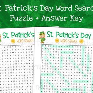 Word Search Printable St Patricks Day Game, Word Search Puzzle for Kids ...