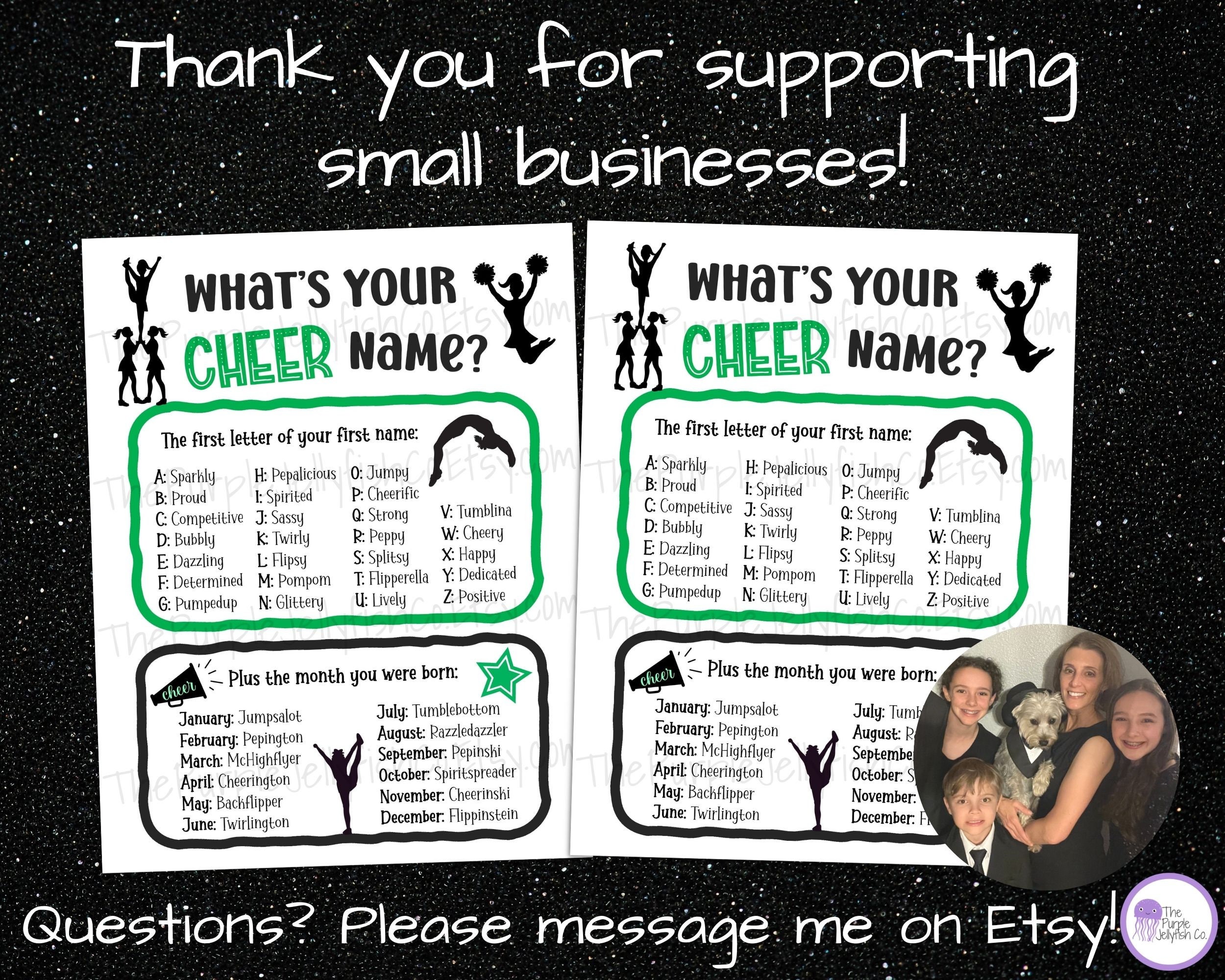 Cheer Name Sign and Name Tags, Cheer Party Game Printable, What's Your ...