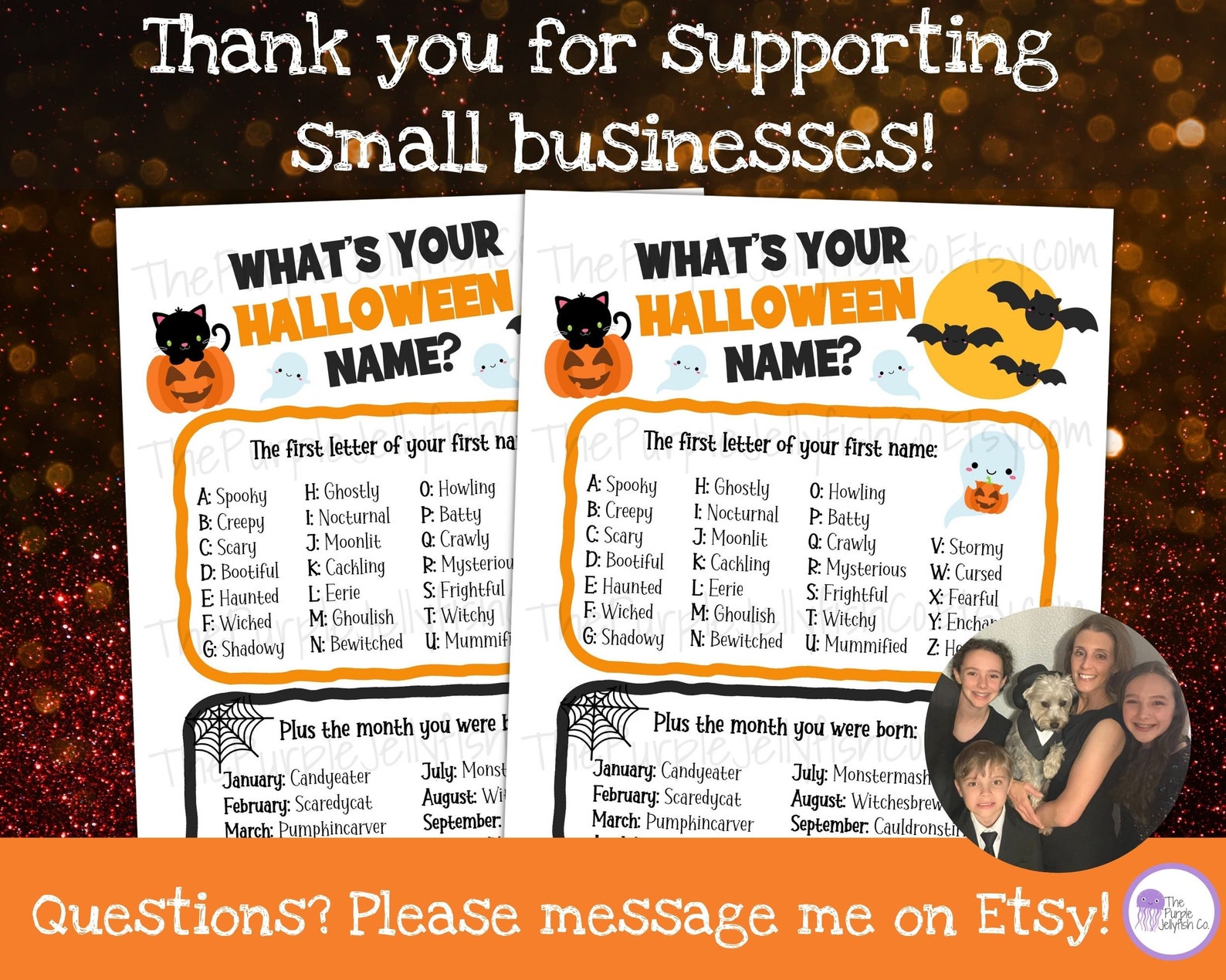 What's Your Halloween Name Game Sign + Name Tags, Halloween Game ...
