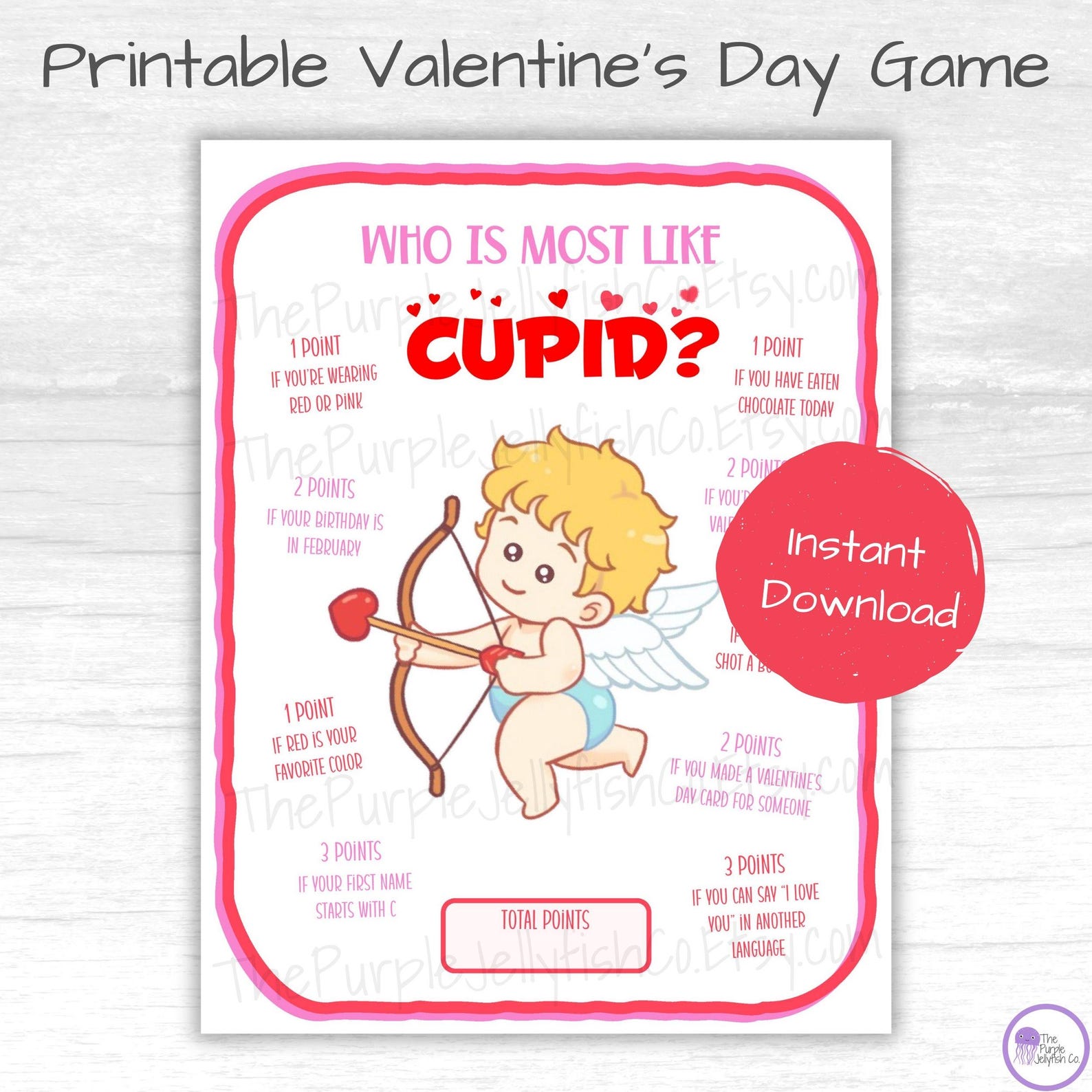 Who is Most Like Cupid, Printable Valentines Party Game for Kids ...