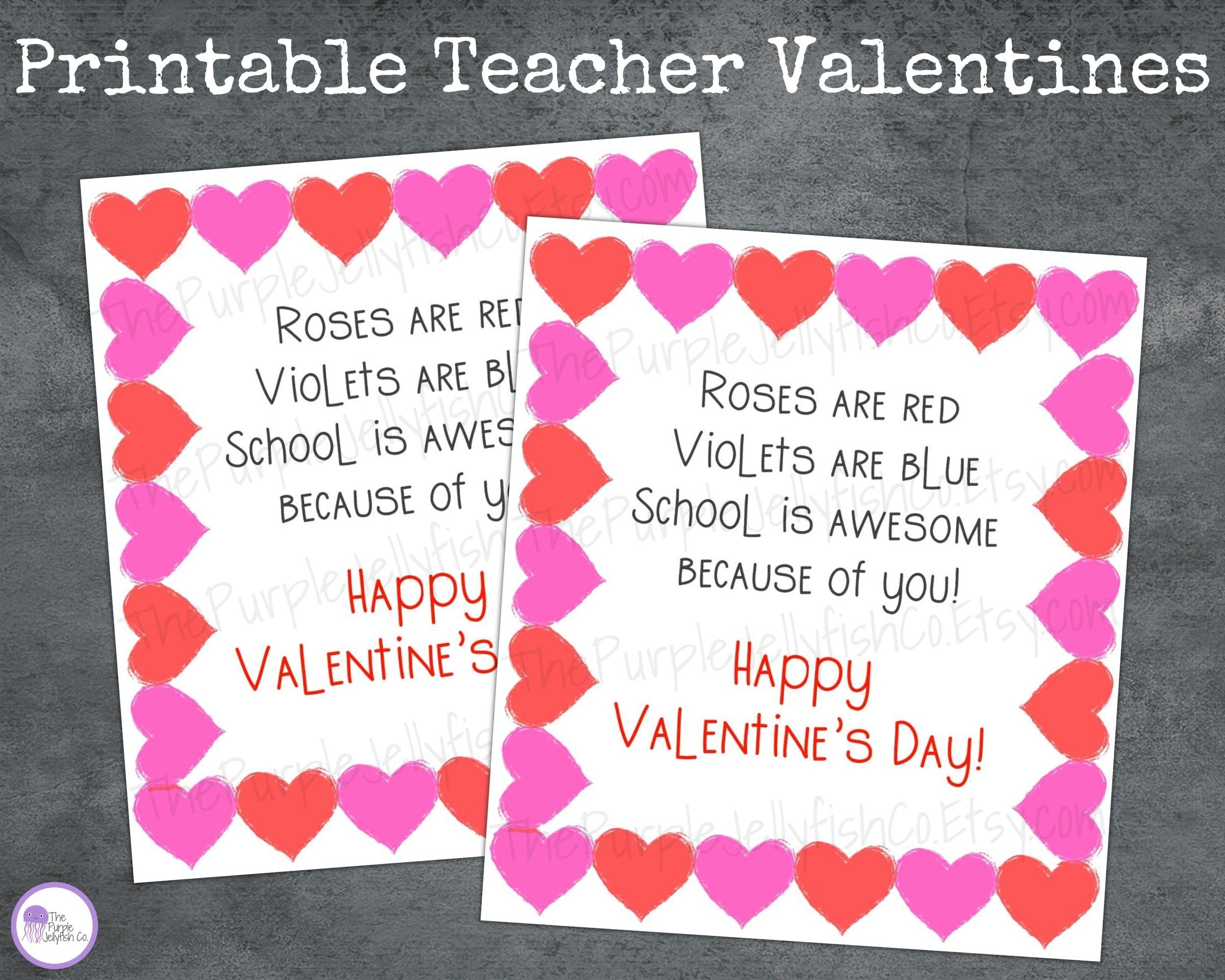 Teacher Valentines Printable, Valentine's Day Appreciation, Valentine ...