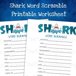 Shark Word Scramble With Answers, Shark Activity for Kids, Shark Game ...